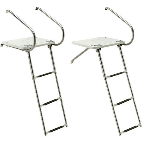 Universal Fiberglass Swim Platform with 3 Step Telescoping Ladder for ...