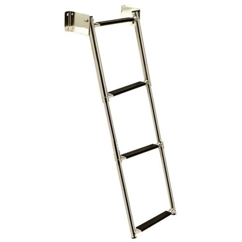 Transom Mount 4 Step Stainless Steel Fold Up Telescoping Ladder for ...