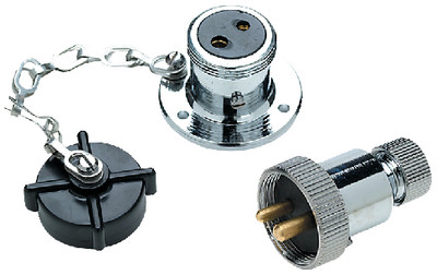 Chrome Plated Brass Water Tight Marine Power Deck Connector for Boats ...