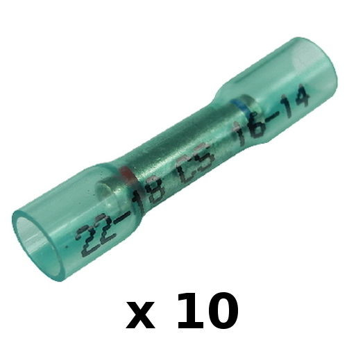 10 Pack 16-14 AWG to 22-18 AWG Step Down Heat Shrink Butt Connector ...
