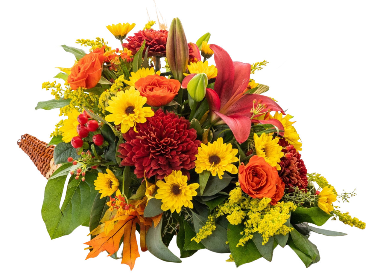 Thanksgiving Cornucopia Arrangements - Vogue Flowers
