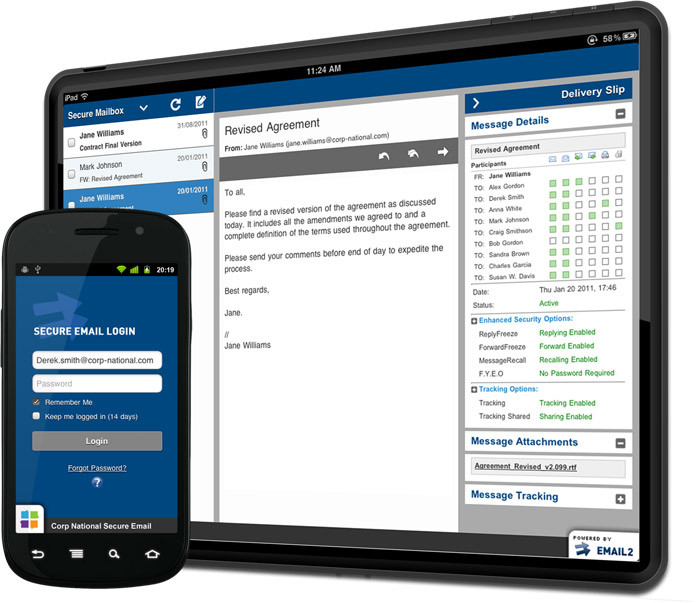 Secure Email for Smartphone and Desktop - Android, iphone, ipad, MAC, PC