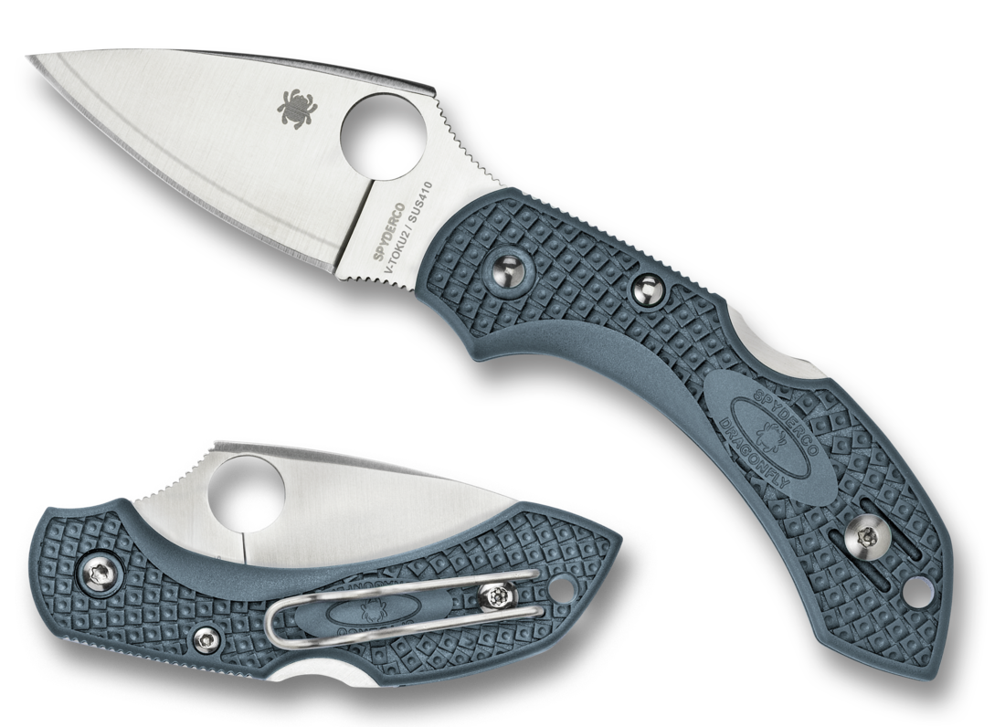 C28FPBLE2 Spyderco Dragonfly 2 Grey V-Toku2/SUS310 Blue Gray FRN ...