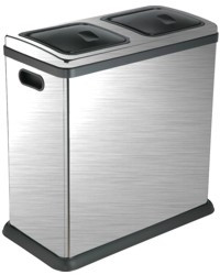 Duo 60 Litre Brushed Stainless Steel Kitchen Recycling Bin - Cut Price ...