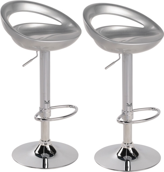 Pair of Silver Sorrento Swivel Bar Stools