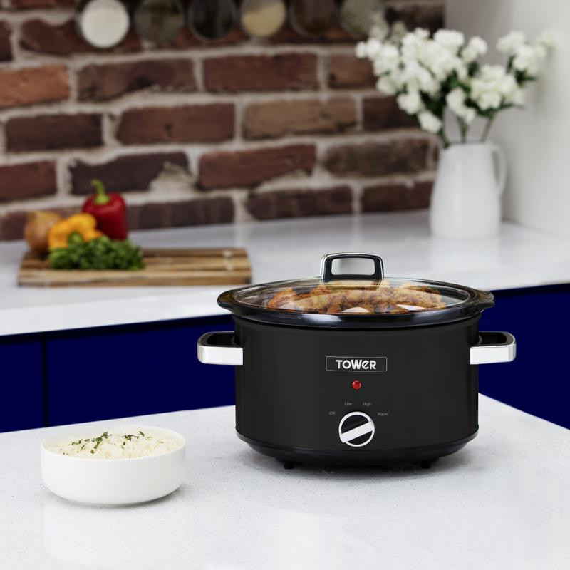 Tower Infinity 3.5L Slow Cooker Black - Cut Price Kitchens