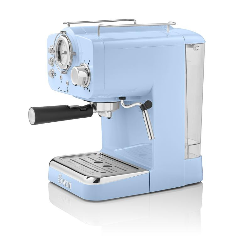Swan Retro Espresso Coffee Machine - Blue - Cut Price Kitchens