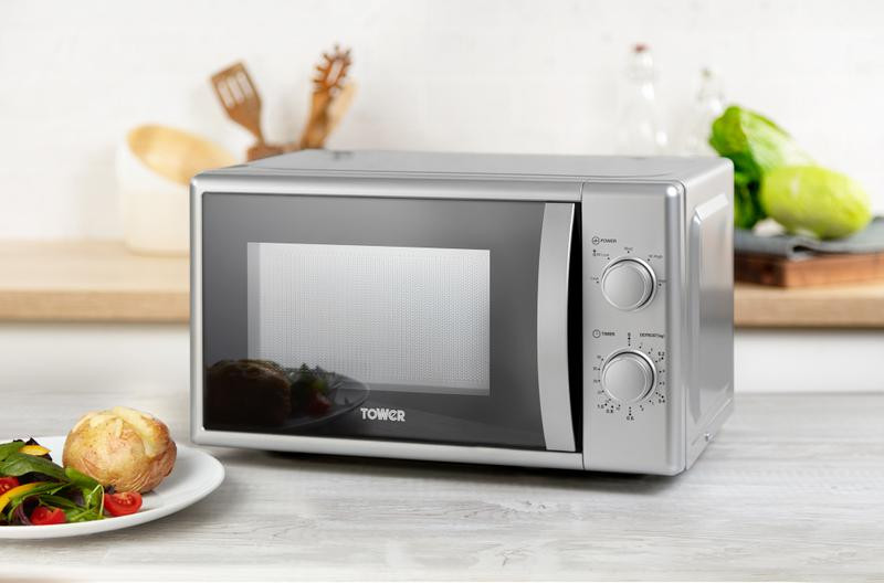 Tower 20L 700W Manual Microwave Silver - Cut Price Kitchens