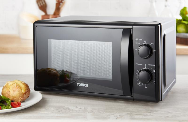 Tower 20L 700W Manual Microwave Black - Cut Price Kitchens