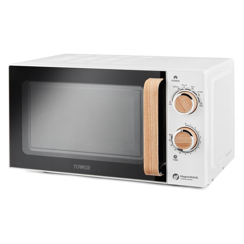 Tower Scandi 800W 20L Manual Microwave White - Cut Price Kitchens