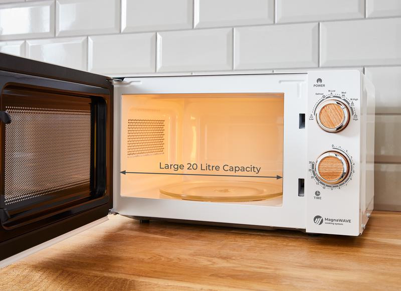Tower Scandi 800W 20L Manual Microwave White - Cut Price Kitchens