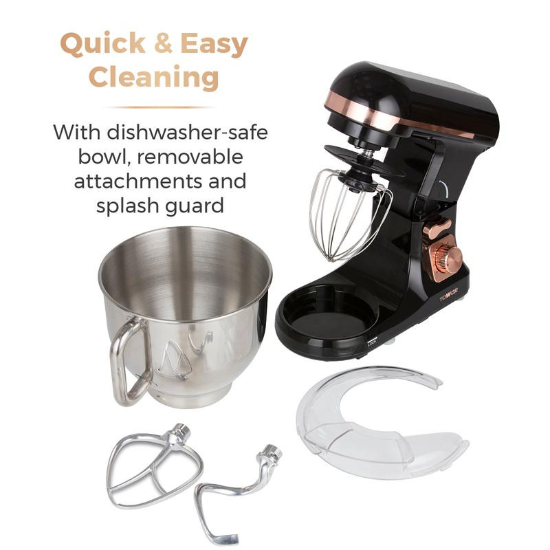 Tower Rose Gold 1000W Stand Mixer with 5L S/S Bowl - Cut Price Kitchens