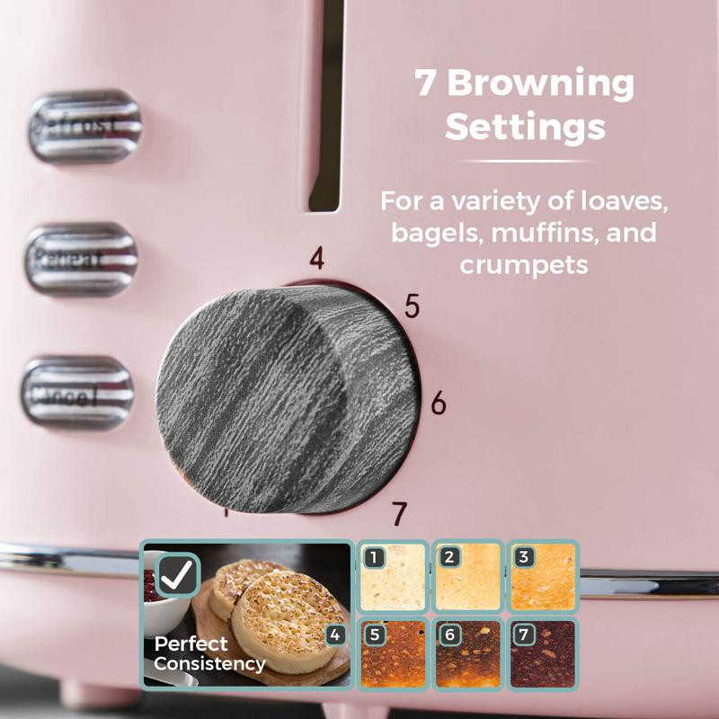 Tower Scandi 2 Slice Toaster Marshmellow Pink - Cut Price Kitchens