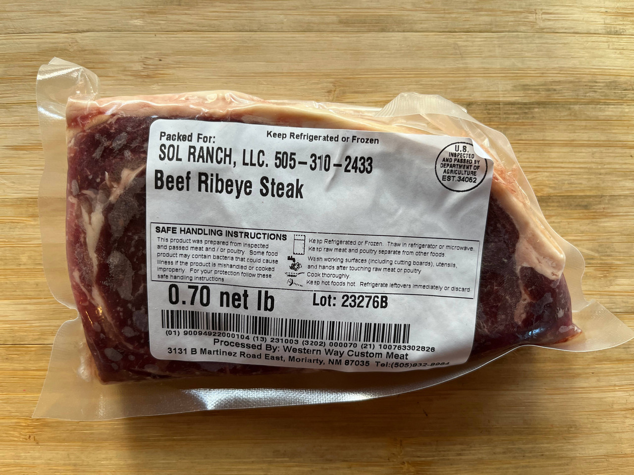 Beef Ribeye Steak (price per lb) - tiny grocer ABQ