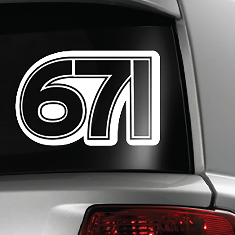 671 Guam Area Code Sticker Decal 5x6