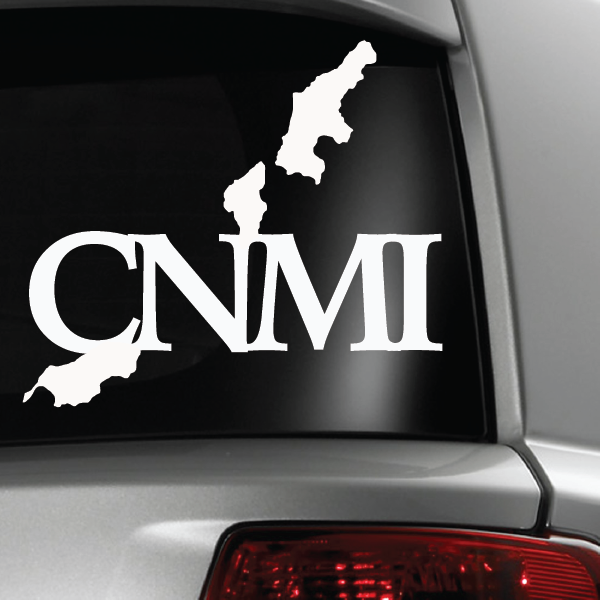 CNMI Map White Sticker Decal 6x6