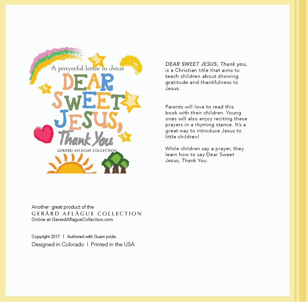 Dear Sweet Jesus, Thank You - Children's Book