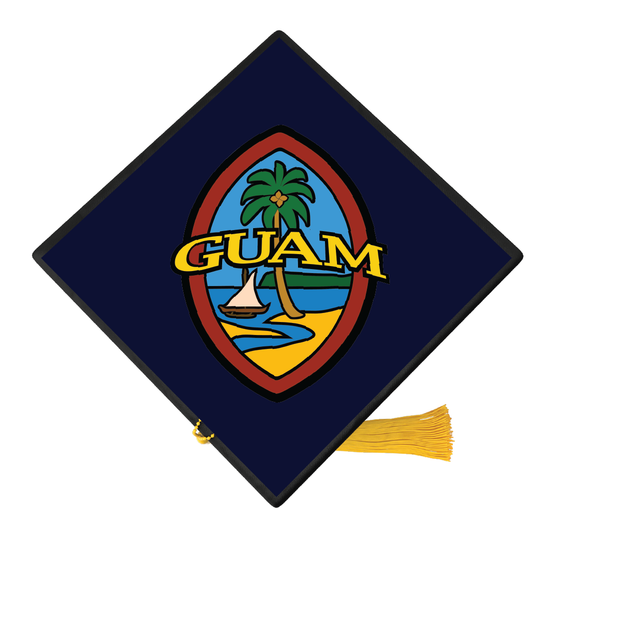 Modern Guam Seal Graduation Cap (Hat) Topper
