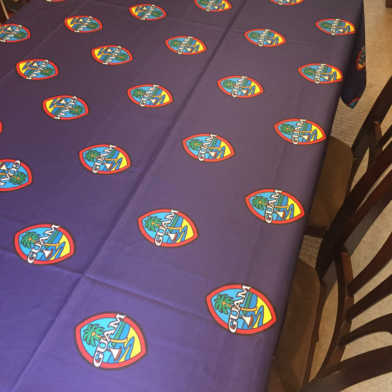 Modern Guam Seal Polyester Cloth Table Cover - 70x90 inches