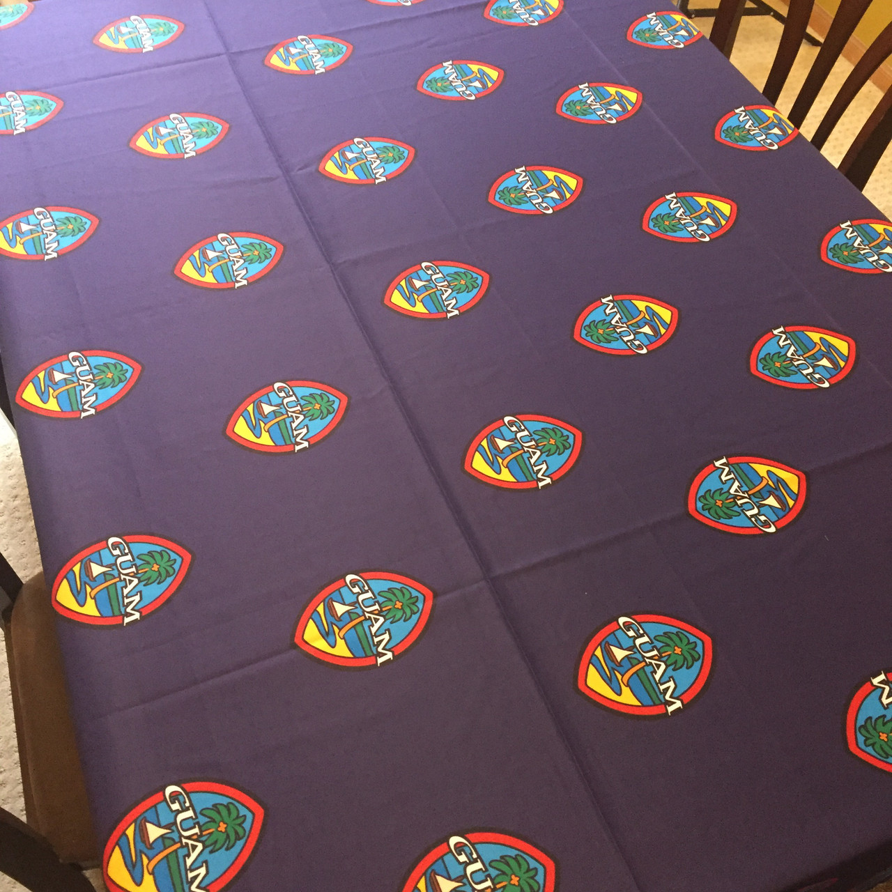 Modern Guam Seal Polyester Cloth Table Cover - 70x90 inches