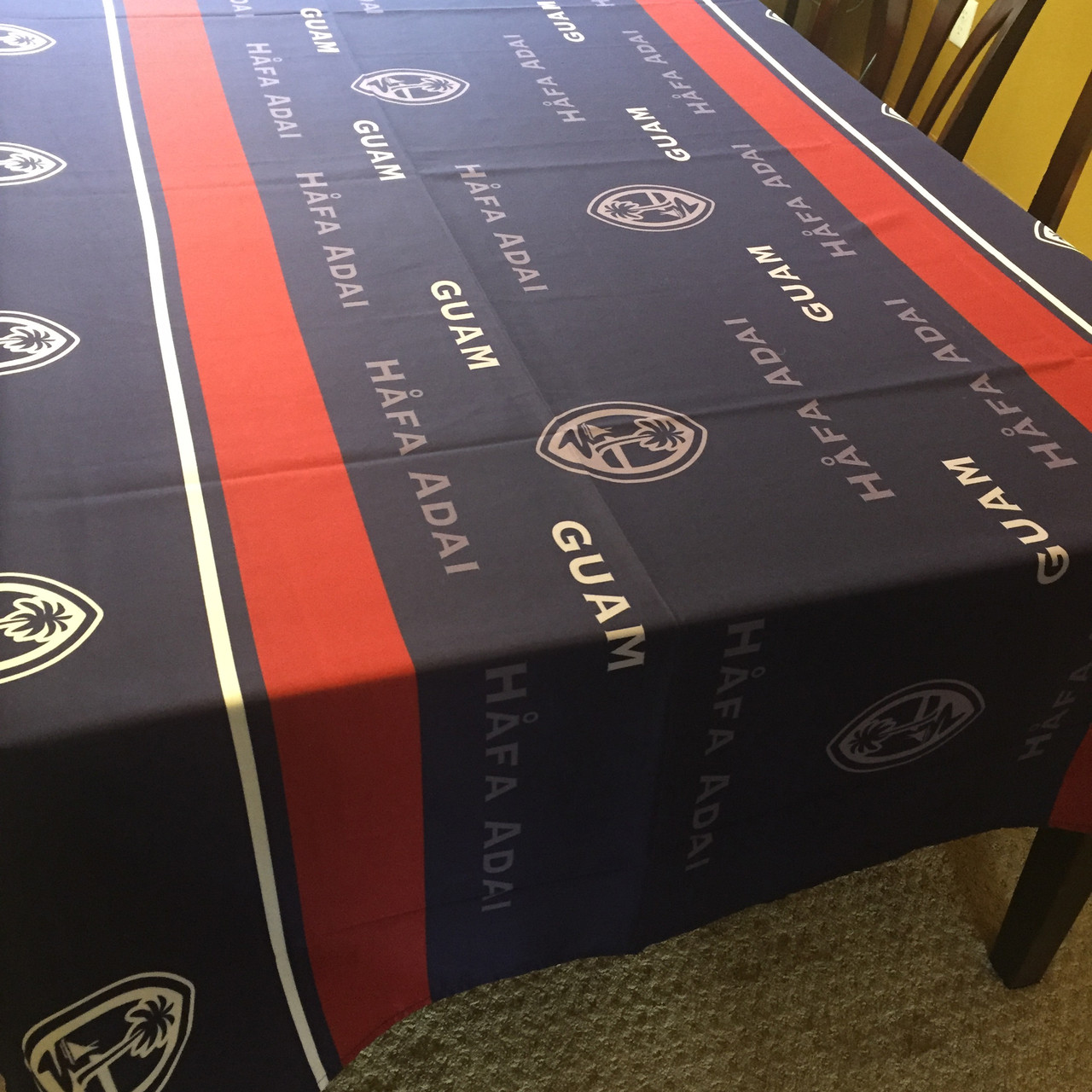 Guam Motif Polyester Cloth Table Cover - 70x90 Inches