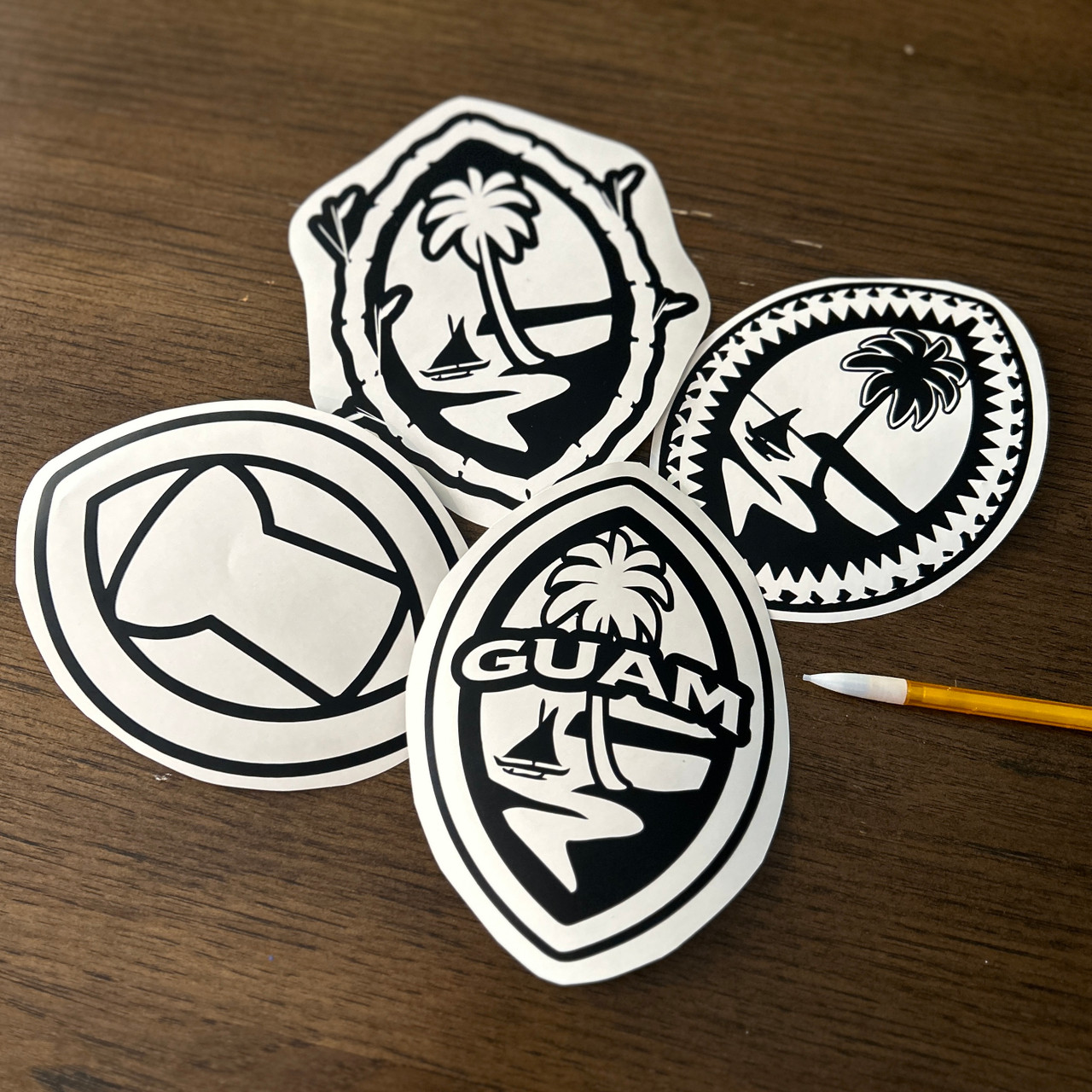 4pc Matte Black 6-inch Guam-themed Decals (FREE SHIPPING)