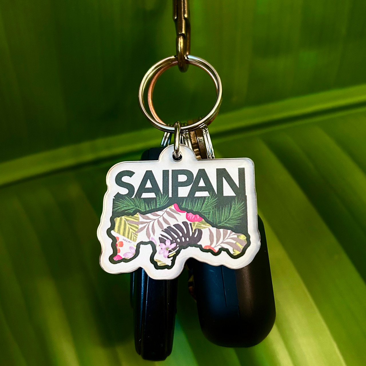 Saipan Coconut Fronds Acrylic Keychain