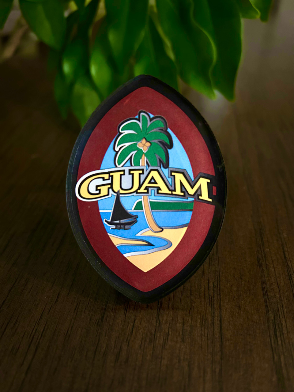 Modern Guam Seal Acrylic Magnet - 4"