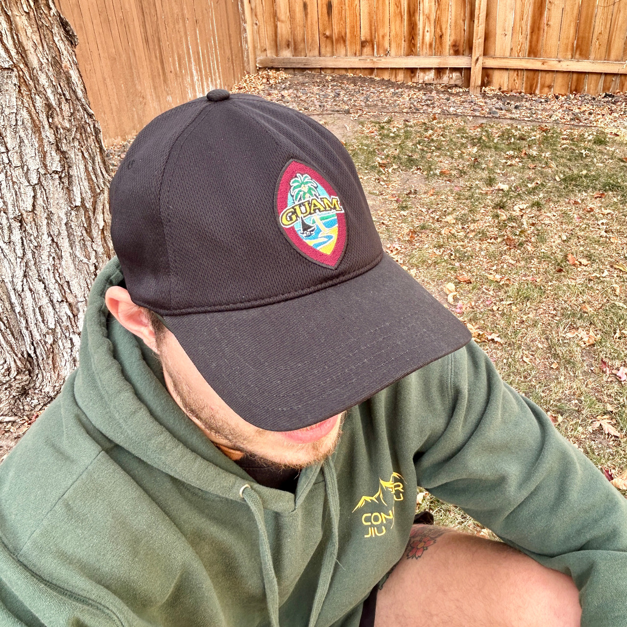 Black Modern Guam Seal A-Flex Hat