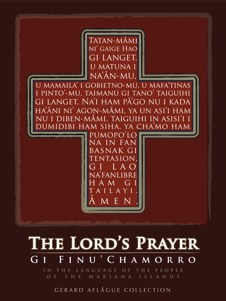 The Lord's Prayer in Red in Chamorro - 18x24 inches