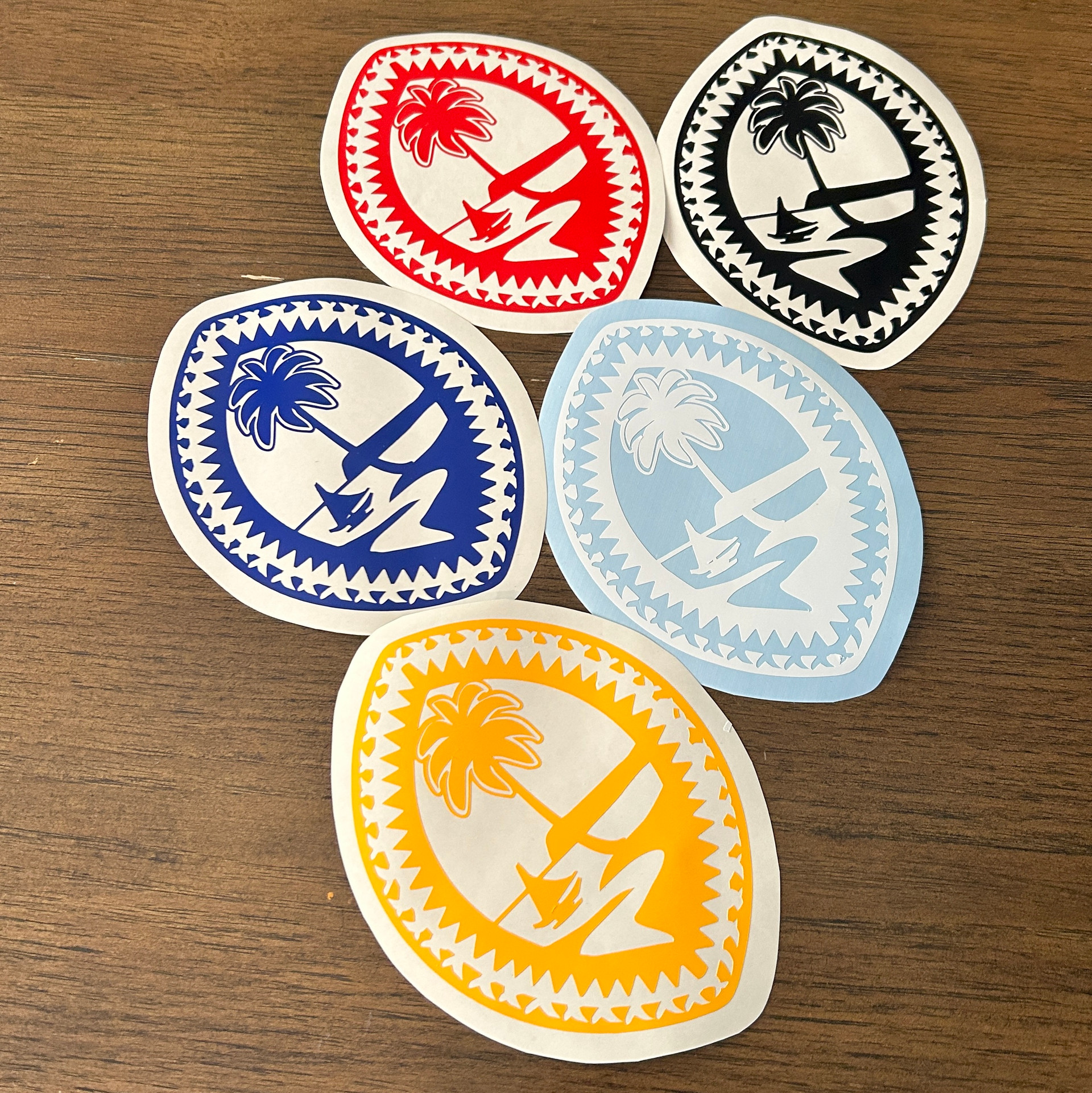 5 pc Multi-Colored 6" Tribal Island Decals