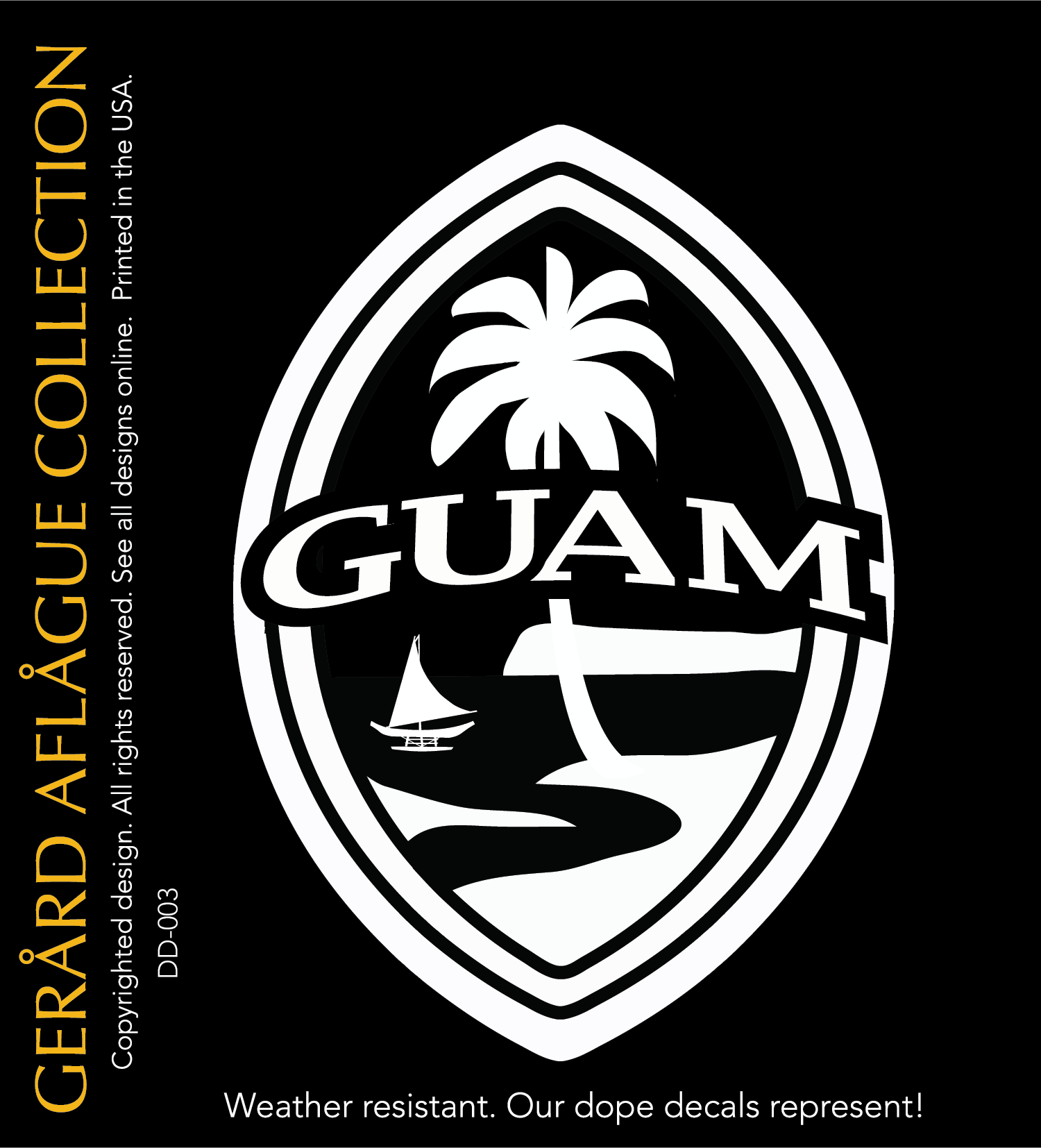 Kiss Cut Simple Guam Seal Decal - 4.5 inches