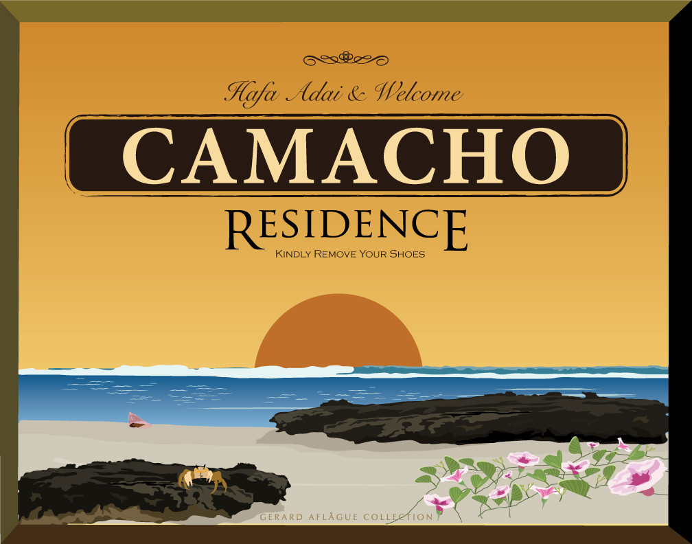 Custom Residential Name Plaque - Chamorro Flora and Fauna Motif
