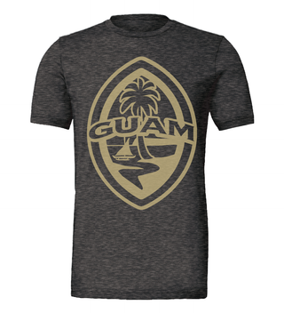 Tribal Guam Seal Charcoal Black Triblend Tank Top
