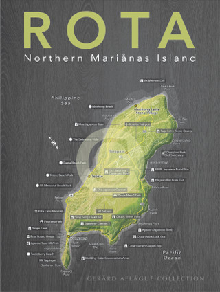 Tinian Relief Map - 18x24 inches