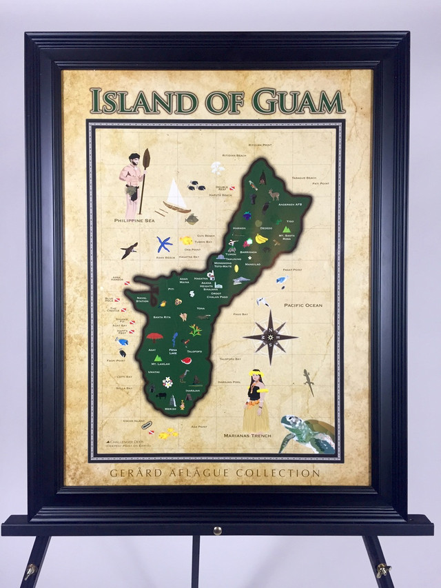 Detailed Map of Guam - 18x24 inches