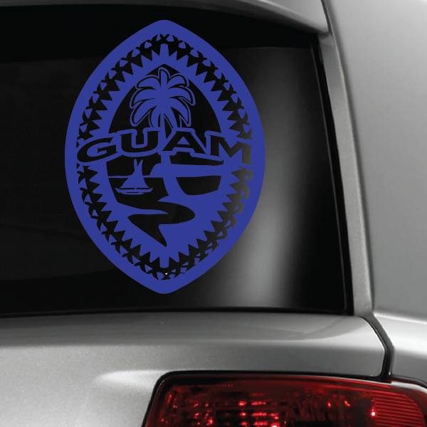 White Tribal Guam Seal Vinyl Car Sticker Decal