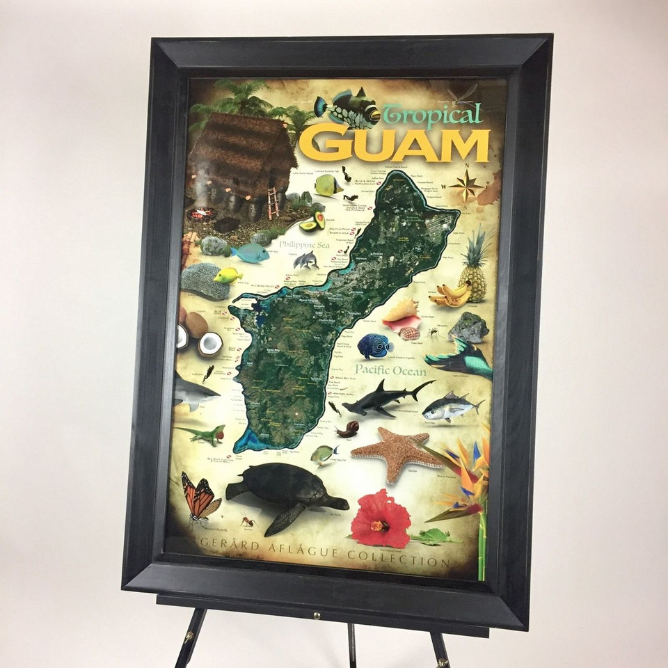 Detailed Map of Guam - 18x24 inches