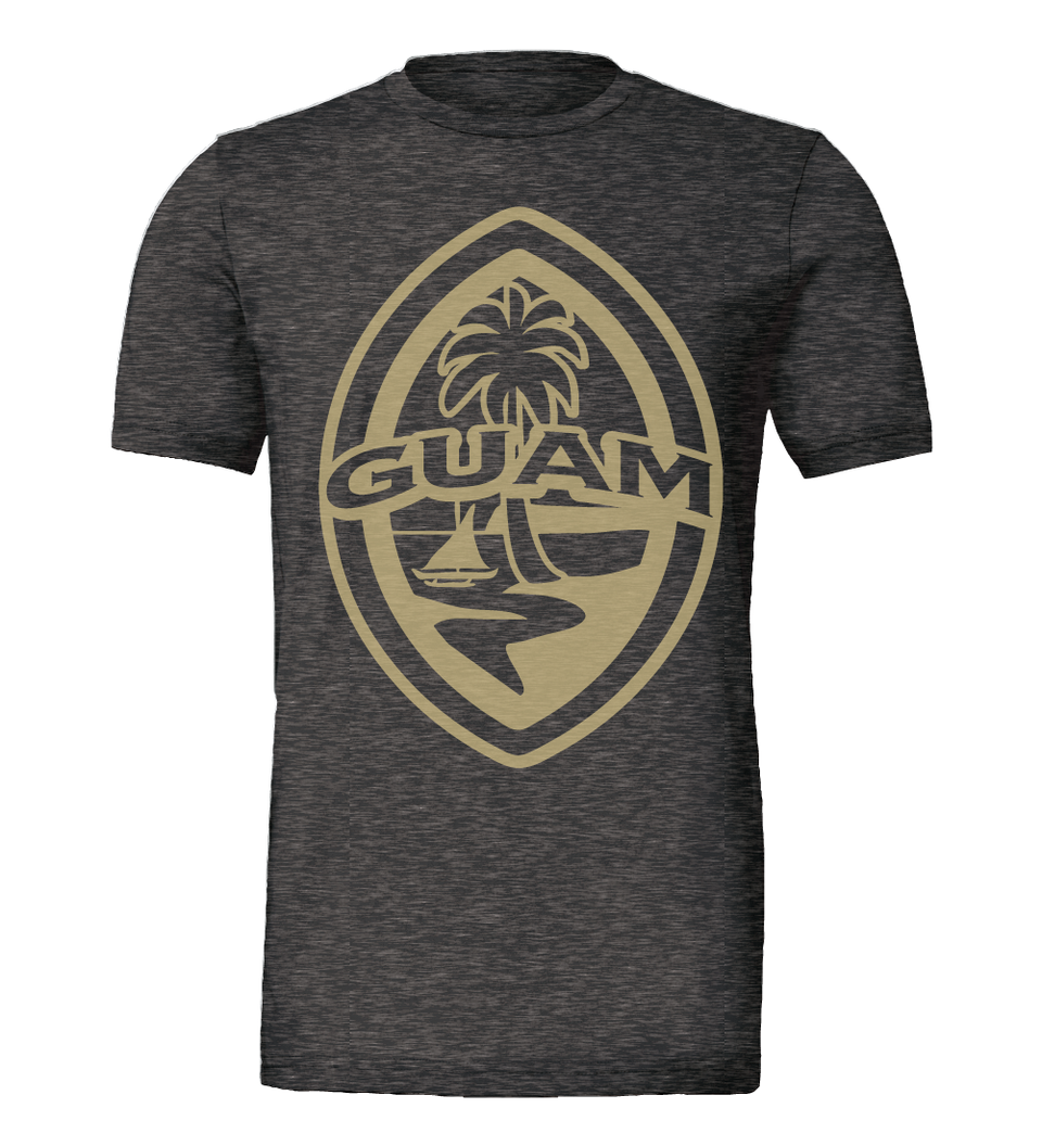 Tribal Guam Seal Charcoal Black Triblend Tank Top