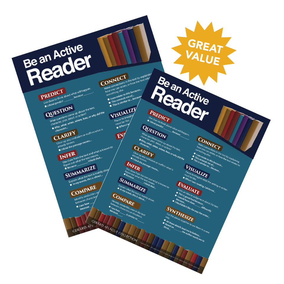 Be an Active Reader (Reader Strategies) Poster - 18x24 Inches