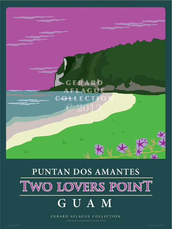 Guam Gifts | Guam Art - Two Lover's Point Illustration | Gerard Aflague ...