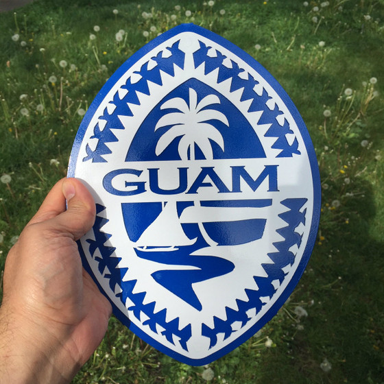 Blue Metal Tribal Guam Seal Wall Art Decor | Gerard Aflague Collection