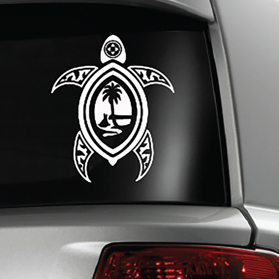 Tribal Turtle Guam Motif Sticker Decal 6x5