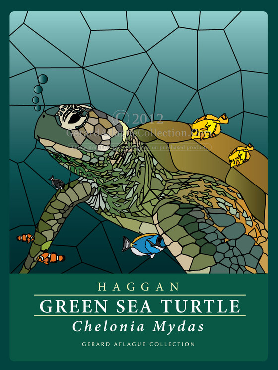 Guam Gifts | Guam Art - Green Sea Turtle - Haggan Illustration | Gerard ...