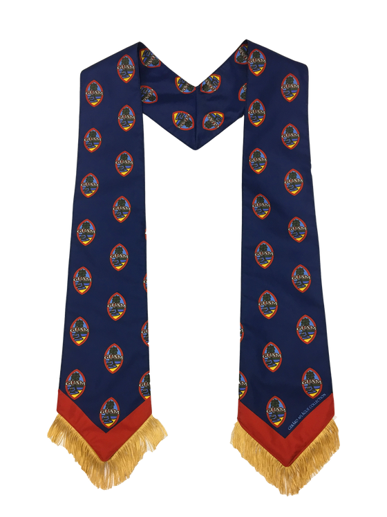 Adult Blue Modern Guam Seal Graduation Sash or Stole