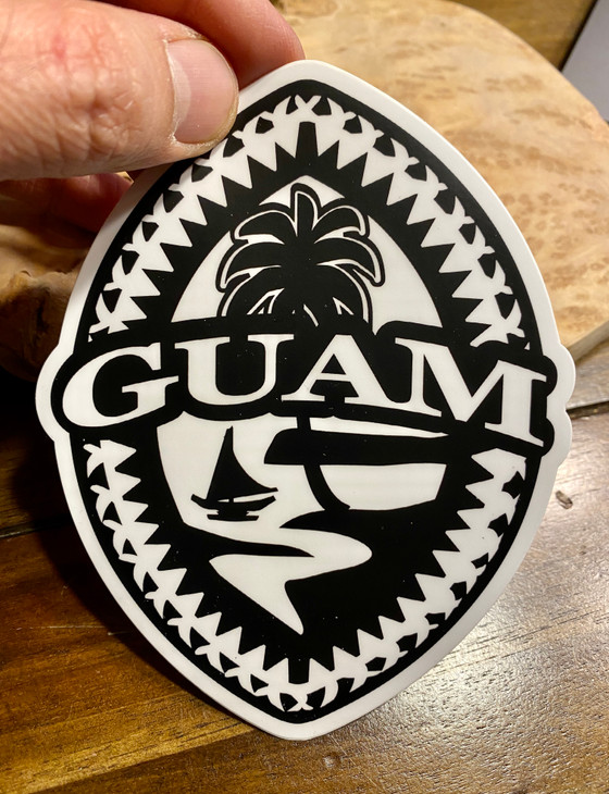 Tribal Guam Seal Dope Decal Sticker - 4.5" Tall