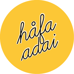 1.5" Hafa Adai Stickers for Envelopes, Gifts, and for Party Favors