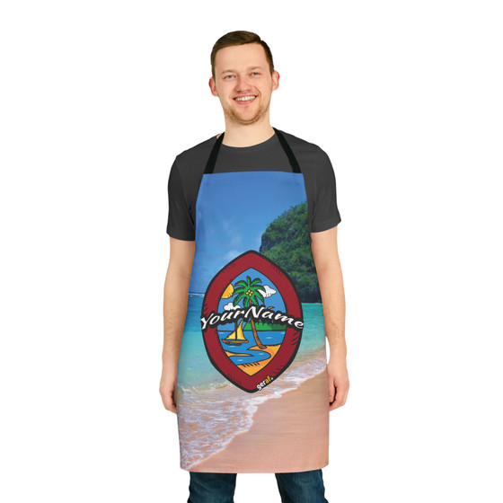 Personalized Tribal Cartoon Guam Seal Apron with Ypao Beach - Gerard ...