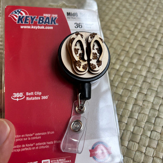 Durable Flip-Flop Retractable ID and Key Chain Lanyard