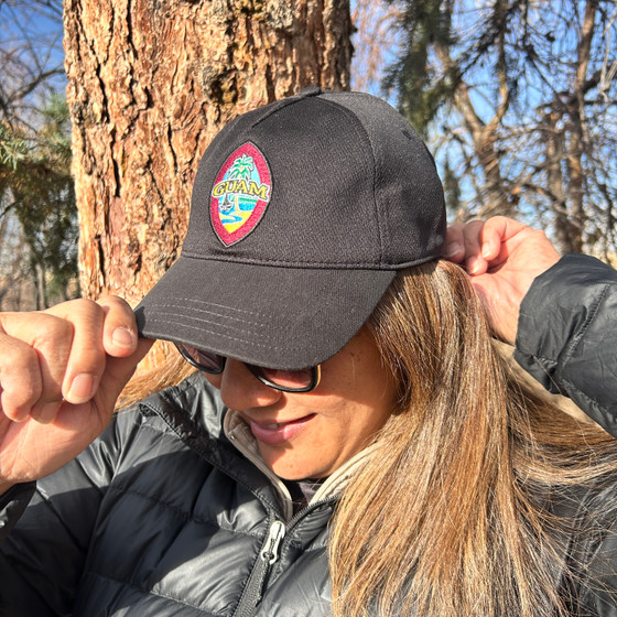 Black Modern Guam Seal A-Flex Hat